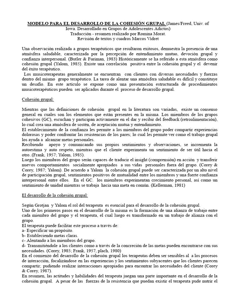 Cohesión Grupal | PDF | Las emociones | Ciencia cognitiva