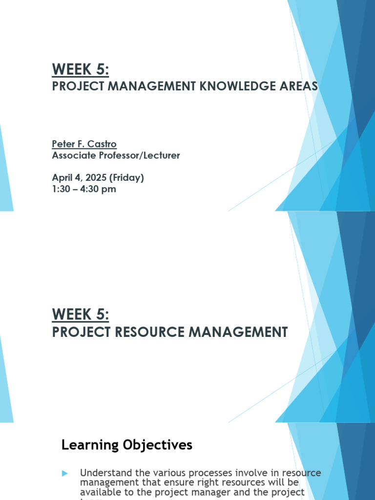 Week 5 4 Project Resource Management | PDF | Project Management | Human ...