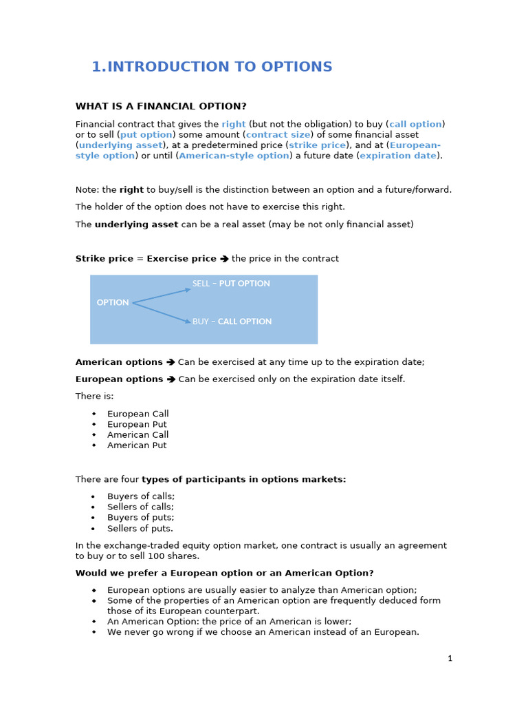 Understanding Financial Options Basics | PDF | Option (Finance) | Put ...