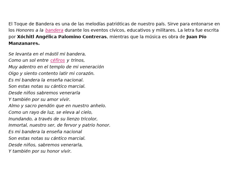Letra Toque de Bandera | PDF