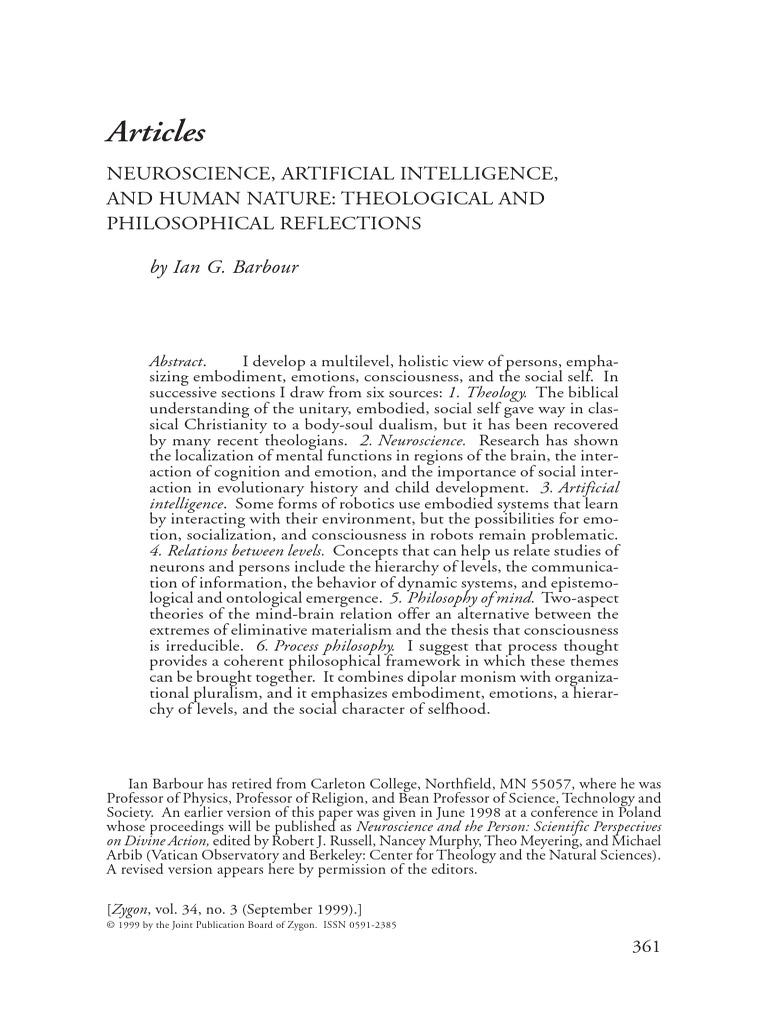 Neuroscience, Artificial Intelligence | PDF | Emotions | Soul