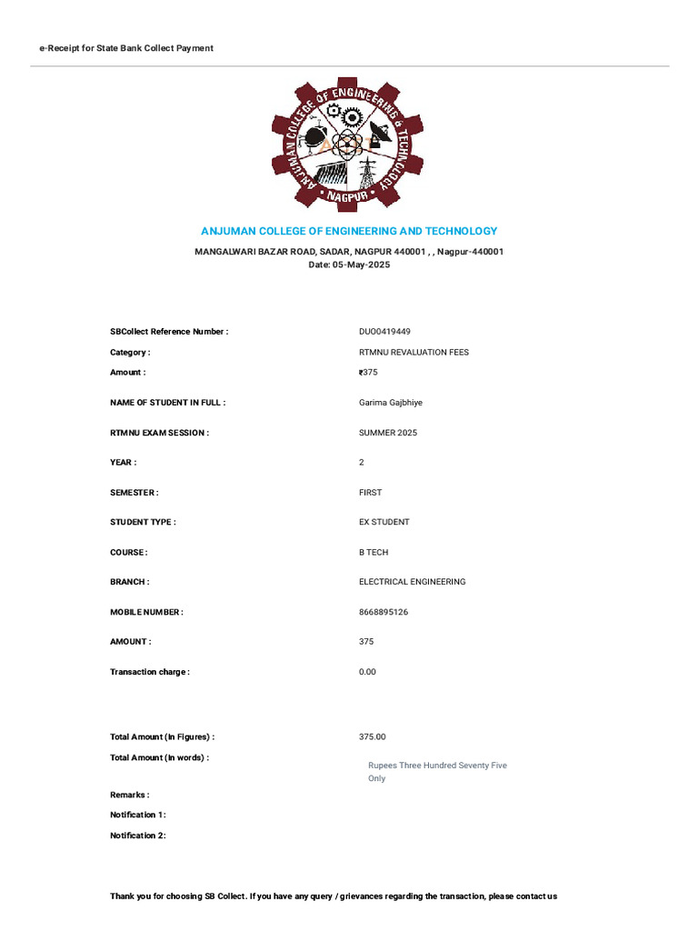 Revaluation Sbi Collect | PDF