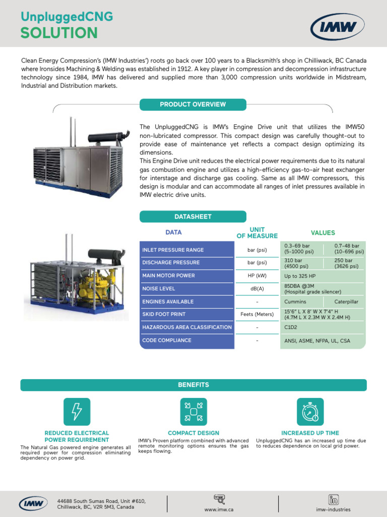 IMW UnpluggedCNG Compressor Overview | PDF | Engines | Mechanical ...