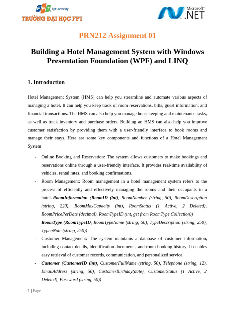 PRN212Assignment01 WPF - LINQ | PDF | Windows Presentation Foundation | Computing