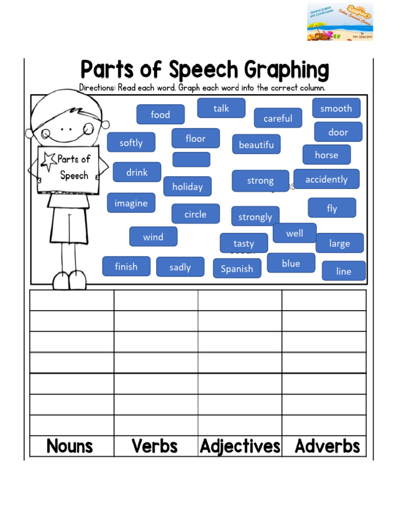 Sheet Parts of Speech | PDF