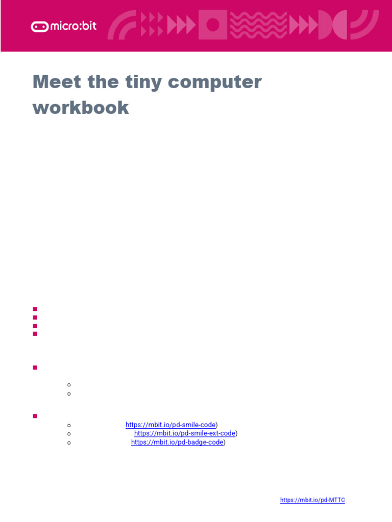 Meet The Tiny Computer Workbook: Course Overview | PDF | Computer ...