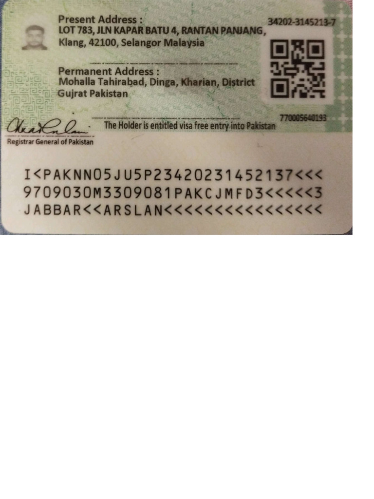 Id Back Pic | PDF