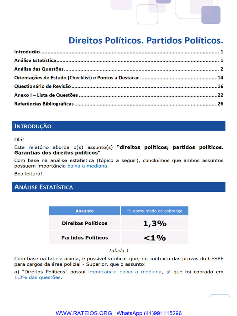 Aula3 - Apostila1 - DIREITOS POLITICOS | PDF