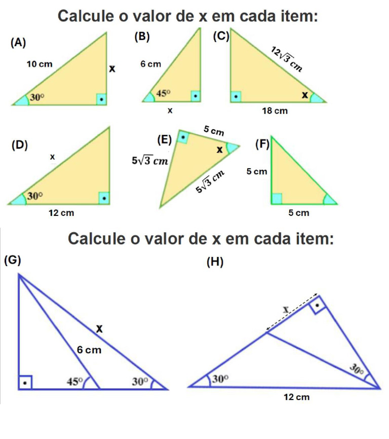 Ângulos Notáveis - Exercícios | PDF