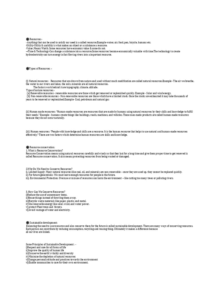 Resources and Sustainable Development 8th Grade | PDF | Sustainable ...