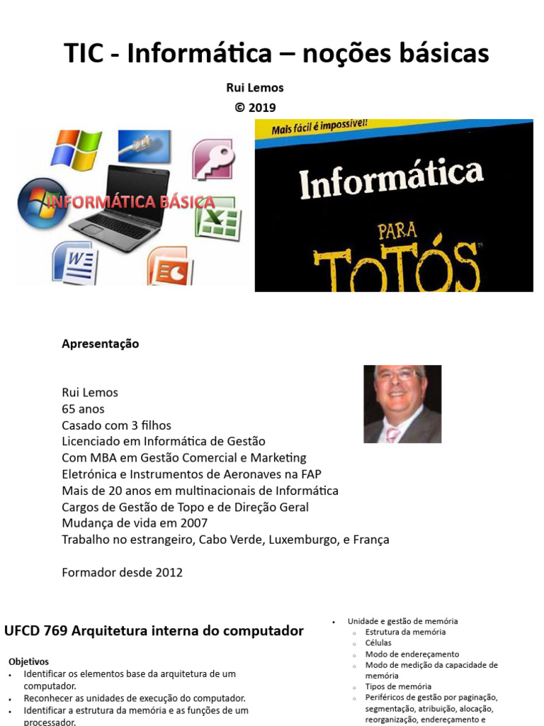 TIC-Informática Noções Básicas | PDF | Impressora (informática) | Internet