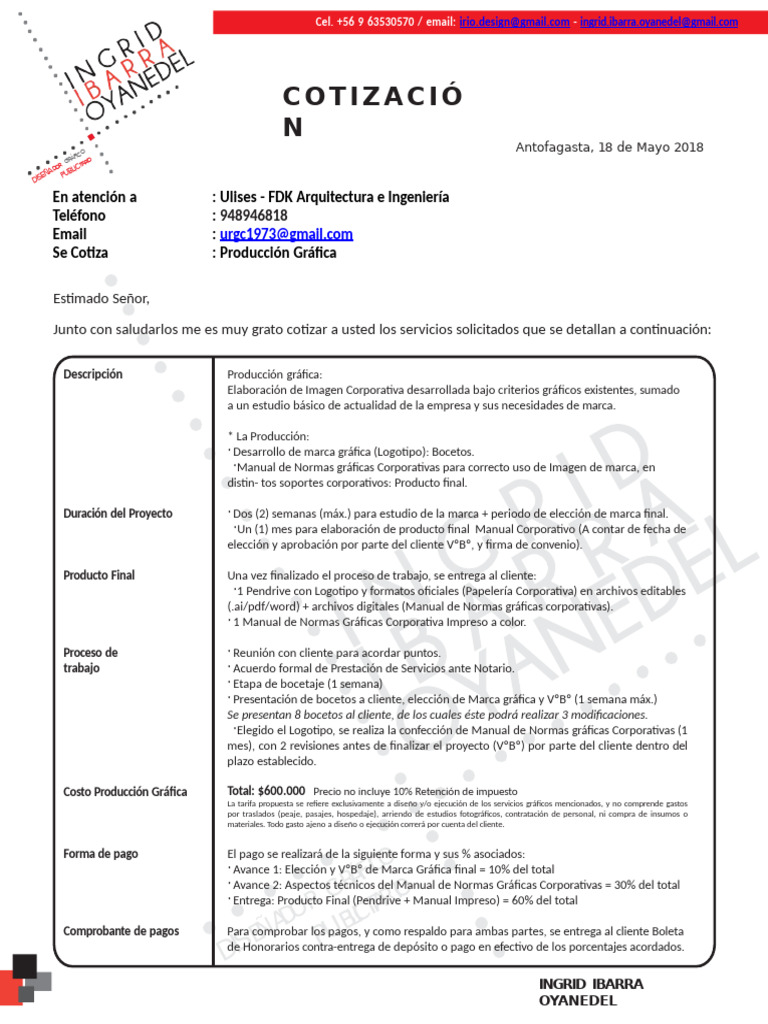 Cotización FDK | PDF