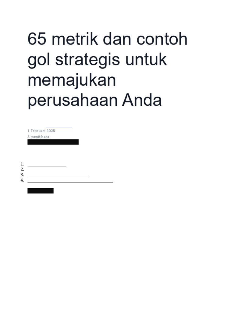 65 Metrik Dan Contoh Gol Strate | PDF
