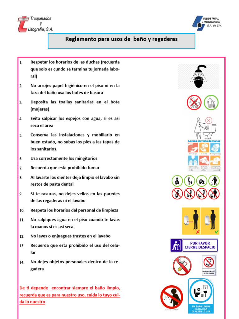 Reglamento de Baño 2 | PDF
