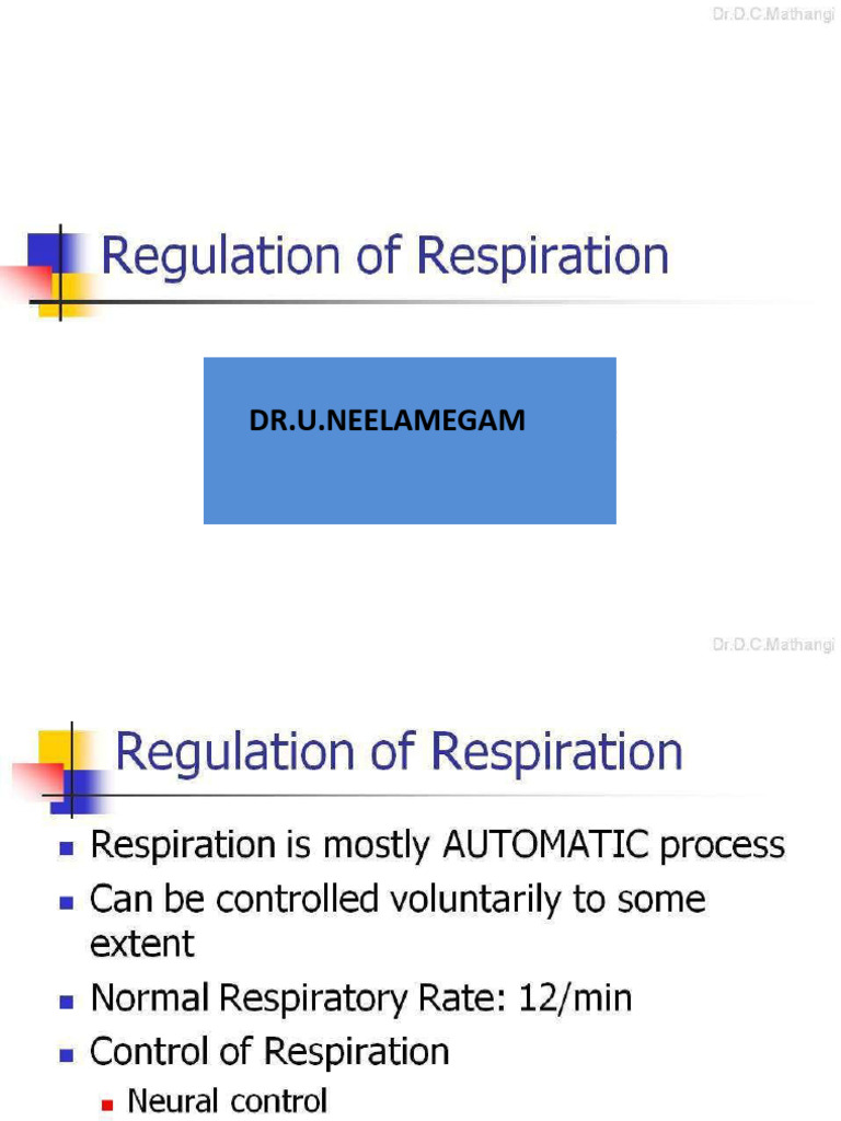 Regulation of Respiration | PDF