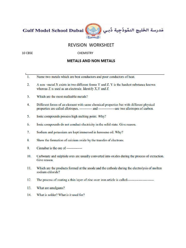 Metals and Non Metals | PDF