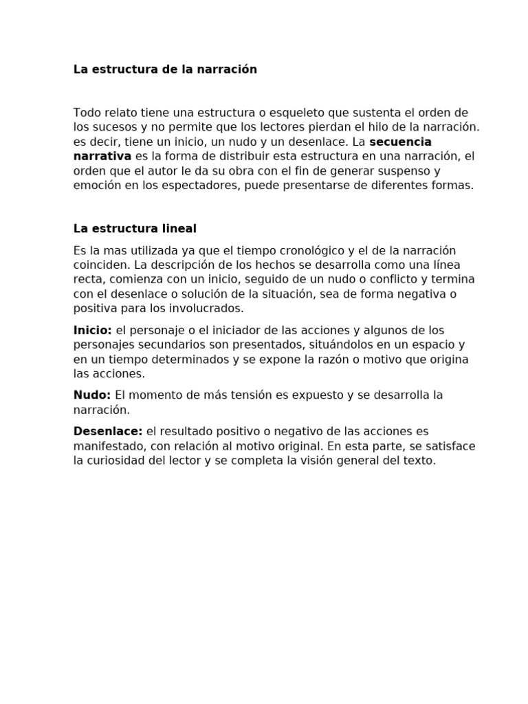 La Estructura de La Narracion | PDF | Narración