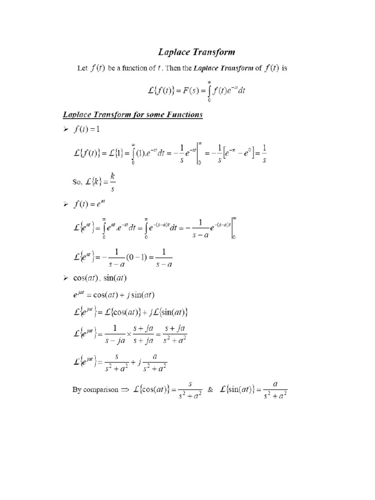 Laplace Transform | PDF