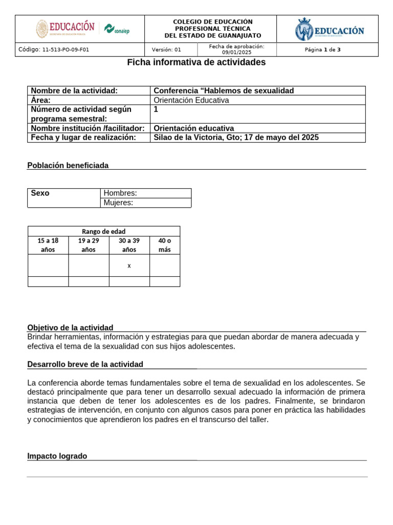 Ficha Informativa Pdf La Sexualidad Humana