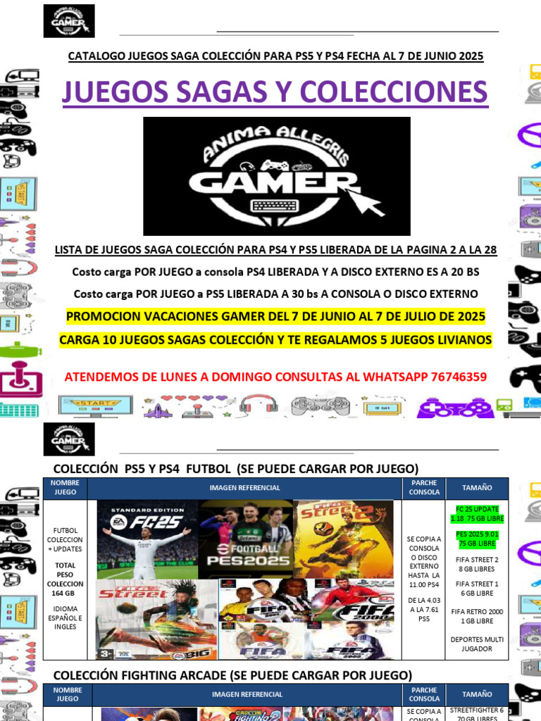 Catálogo Juegos PS5 y PS4 2025 | PDF