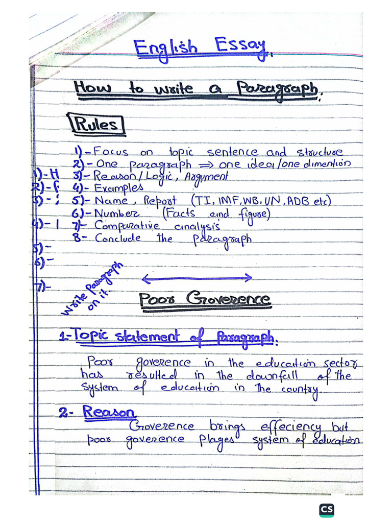 Paragraph Writing Method | PDF