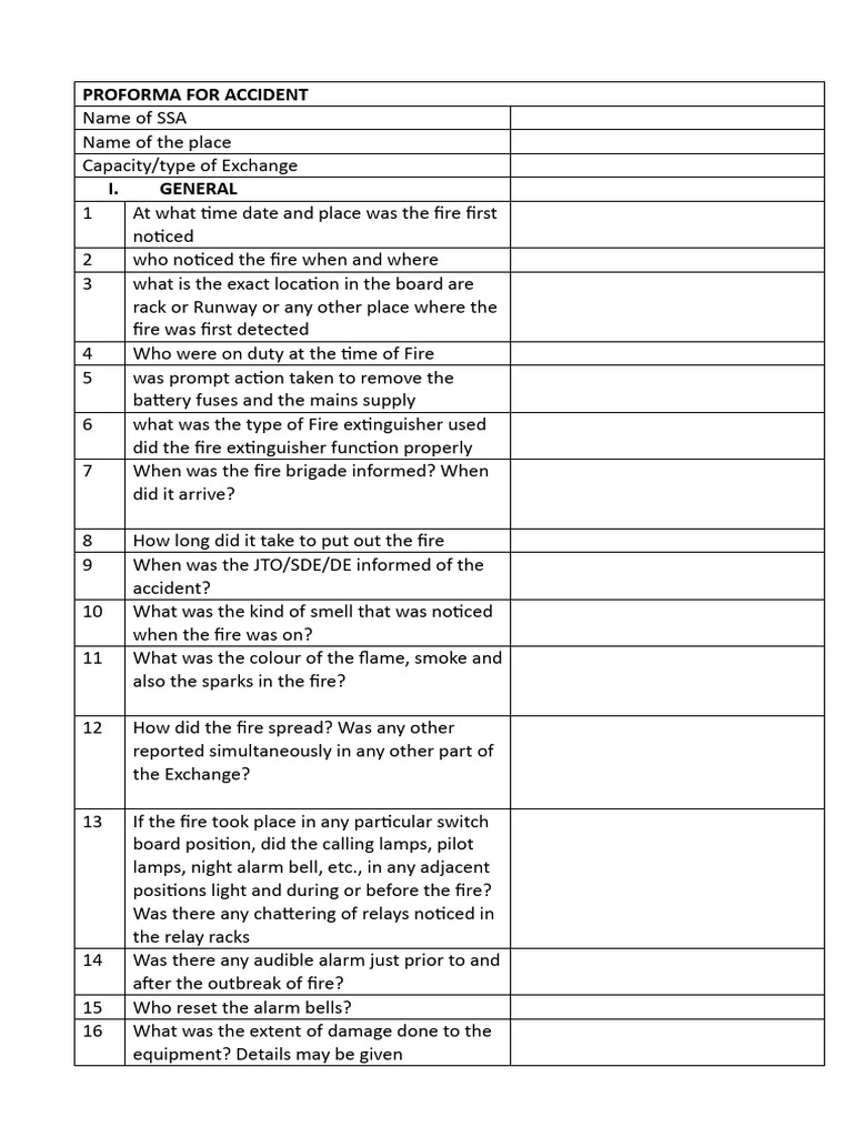 Fire Accident Proforma | PDF | Fuse (Electrical) | Mains Electricity
