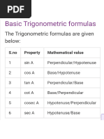 Class 12 Trigonometry Formulas | PDF