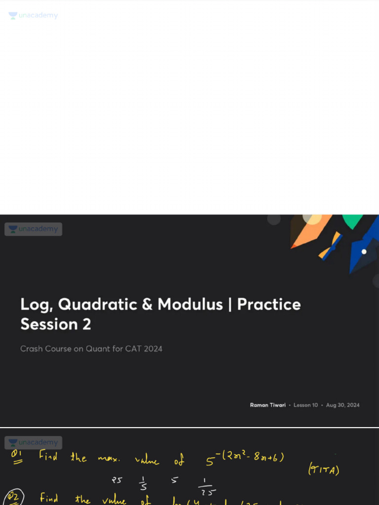 Log Quadratic Modulus Practice Session 2 With Anno | PDF