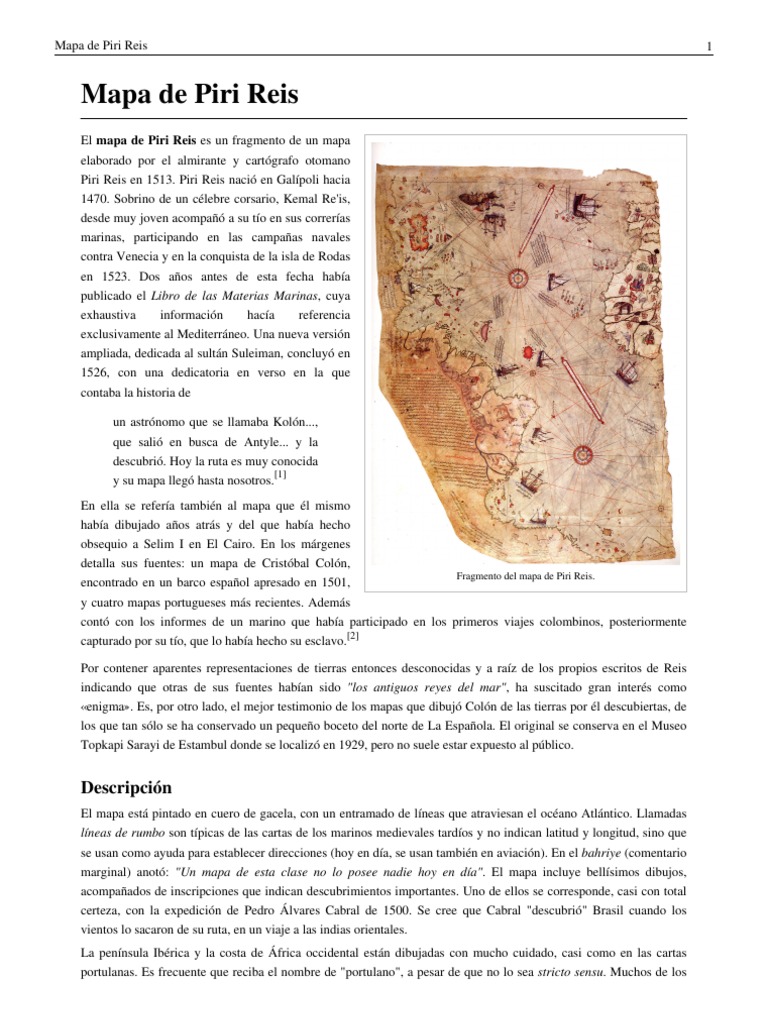 Mapa de Piri Reis | PDF | Cristobal colon | Datos geográficos e información