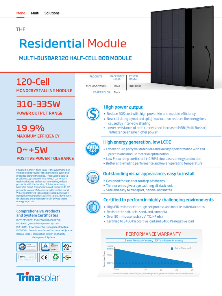 Trina DD06M.05 II New Dims and Tolerance Datasheet - DS | PDF ...