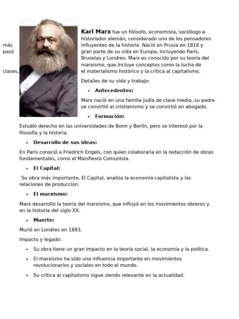 Vida y legado de Karl Marx | PDF