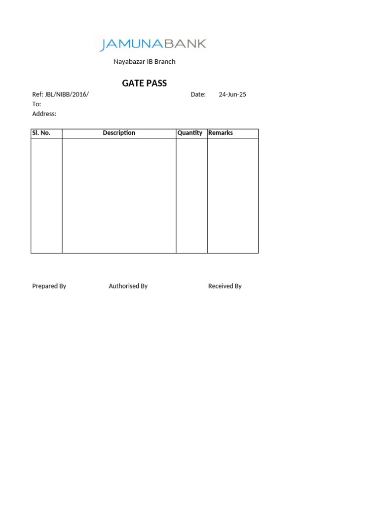 Gate Pass | PDF