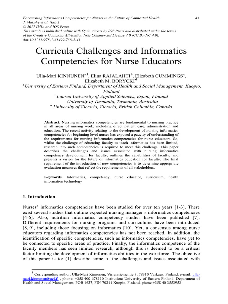 Curricula - Challenges - and - Informatics - Competencies - Nurses ...