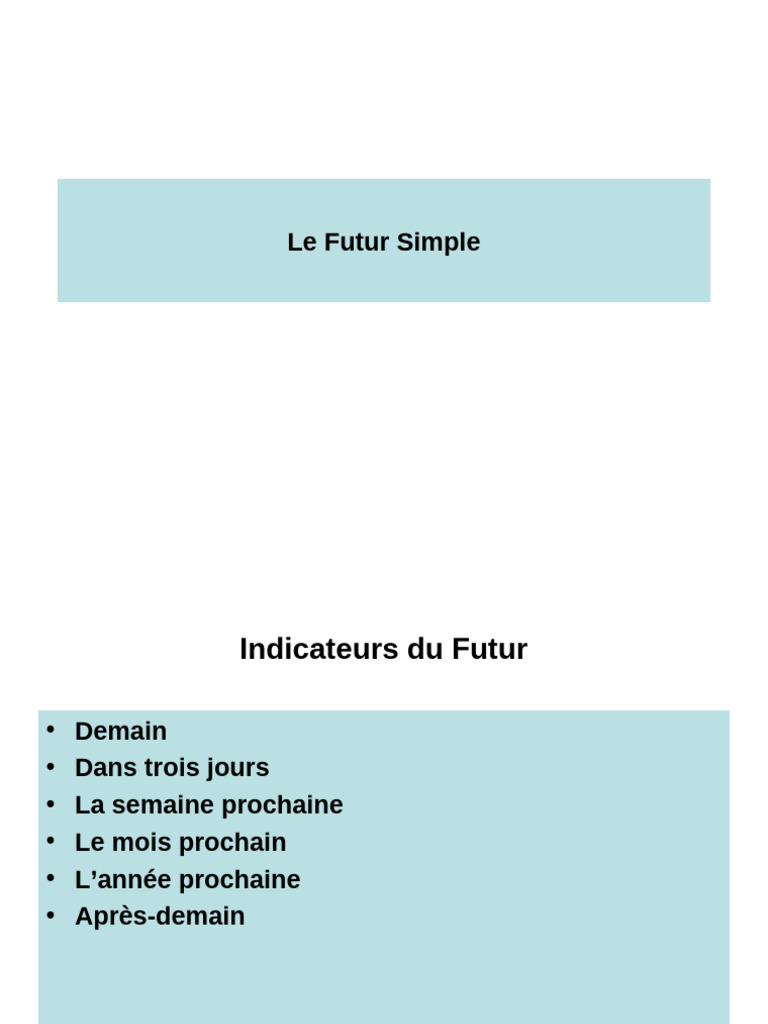 Le Futur Simple | PDF