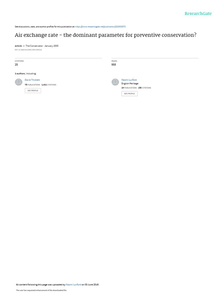 Thick Ette Tal Conservator 2006 | PDF | Lead | Thermography