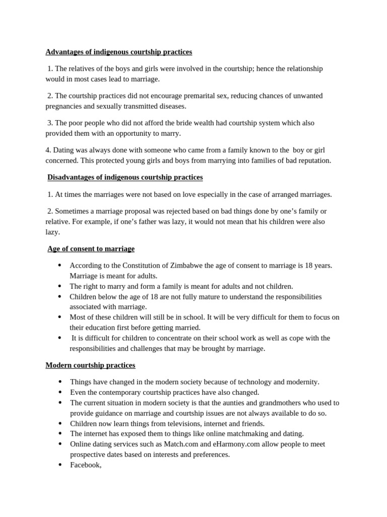 Form 1 Heritage Notes Courtship | PDF | Courtship | Marriage