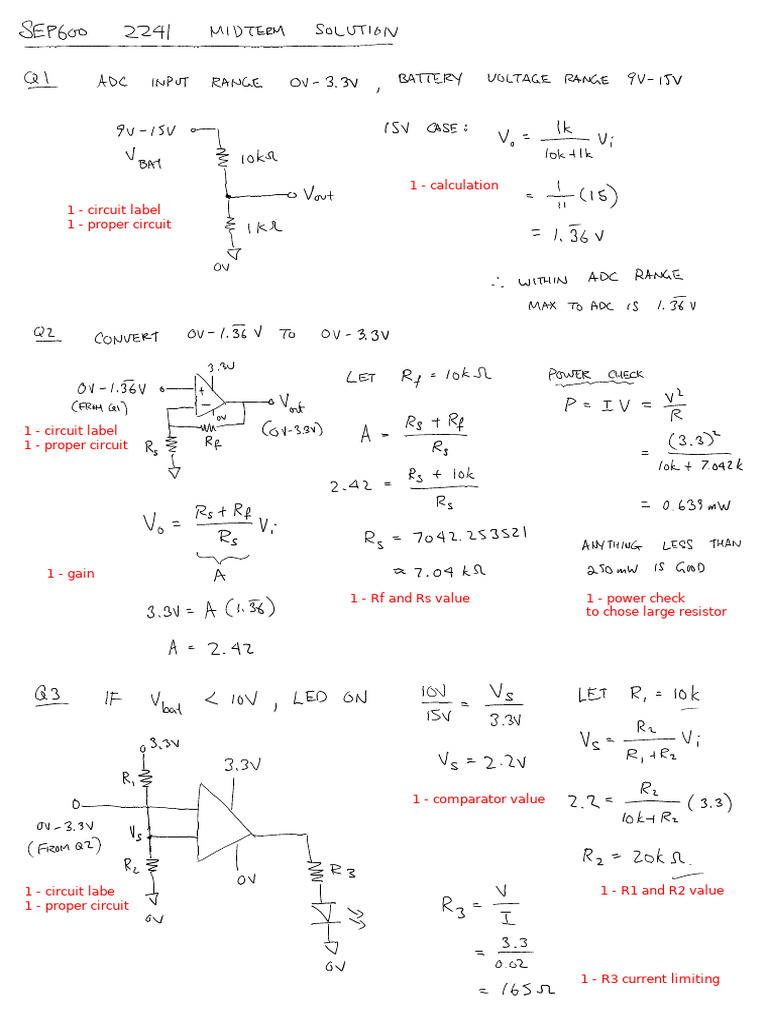 2241 SEP600 Midterm Solution | PDF