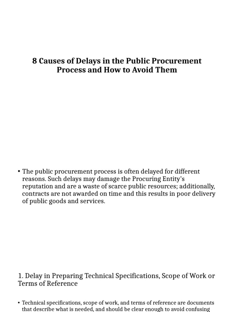 Causes of Procurement Delays Explained | PDF | Specification (Technical ...