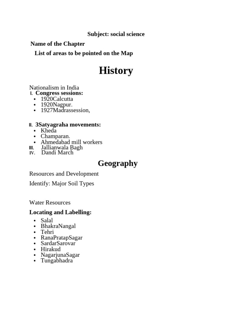 Mapwork Class 10 | PDF