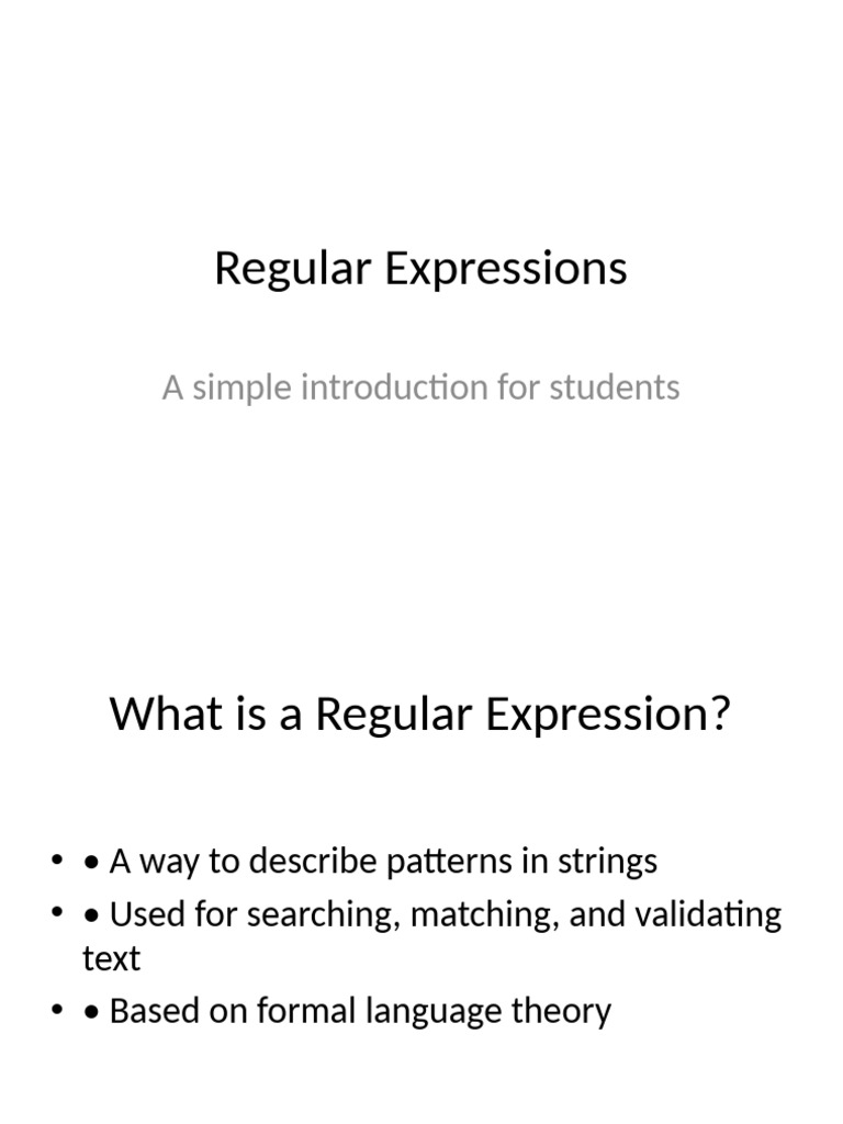 Introduction to Regular Expressions | PDF
