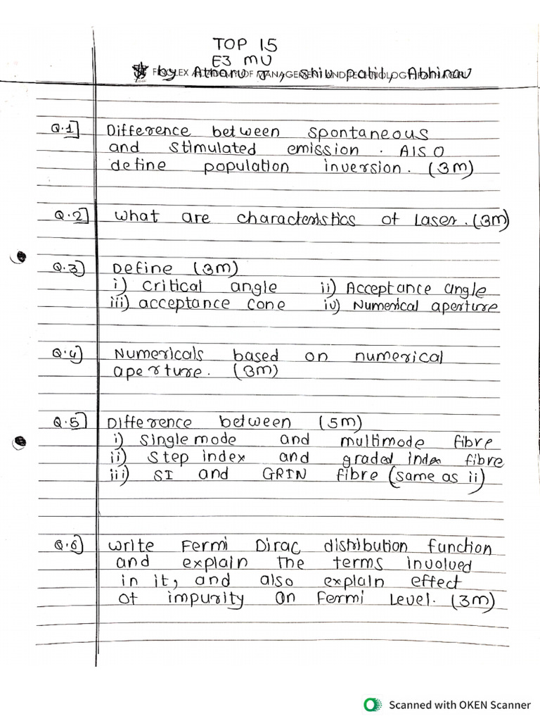 TOP 15 Physics E3 MU | PDF