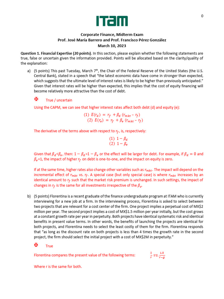 Midterm Questions With Solutions | PDF | Present Value | Interest