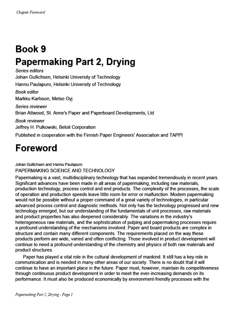 9 - Papermaking Part 2, Drying | PDF | Clothes Dryer | Paper