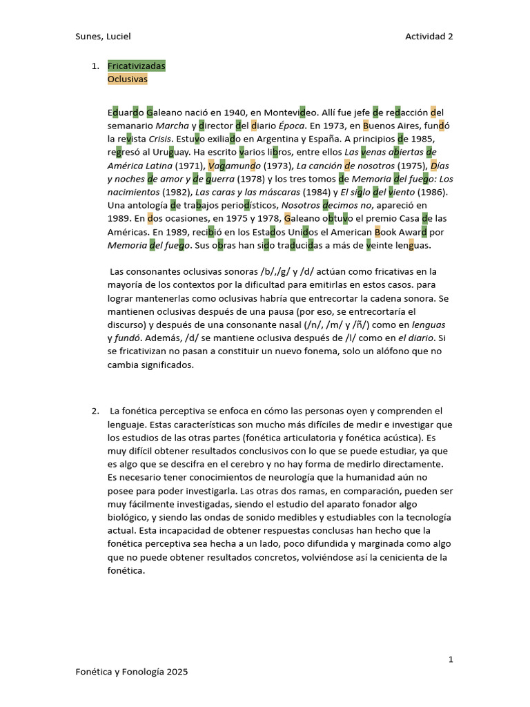 Fonetica y Fonología Act 2 | PDF | Fonética | Vocal