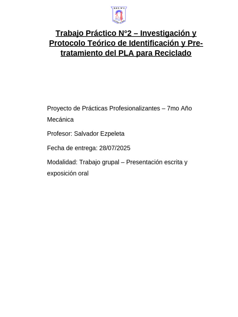 TP n2 PPP 7MO | PDF | El plastico | Diseño