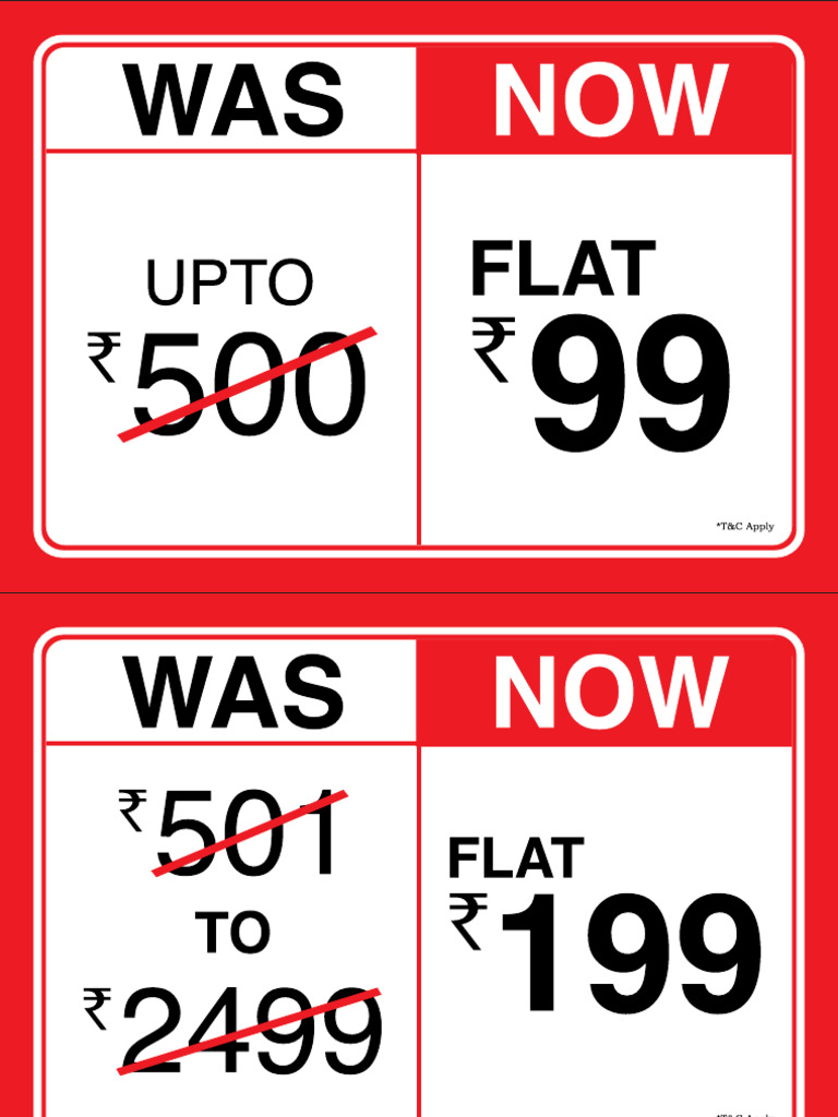 A4 Flat Pricing Offer Signage | PDF
