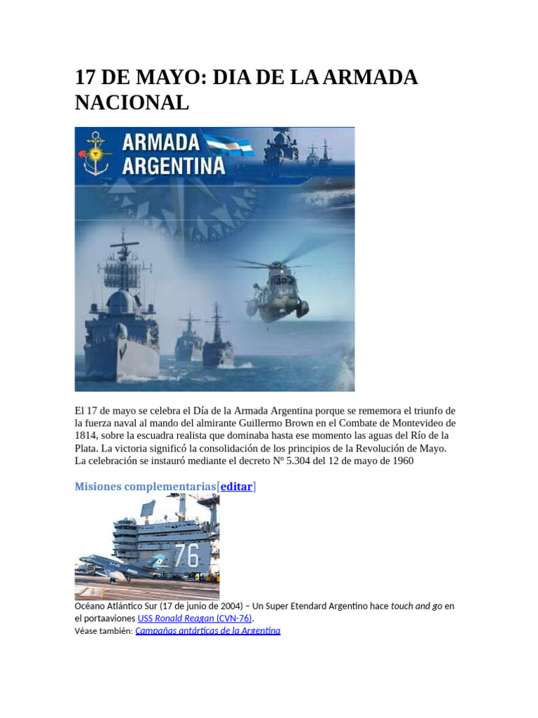 17 de Mayo Dia de La Armada Argentina | PDF