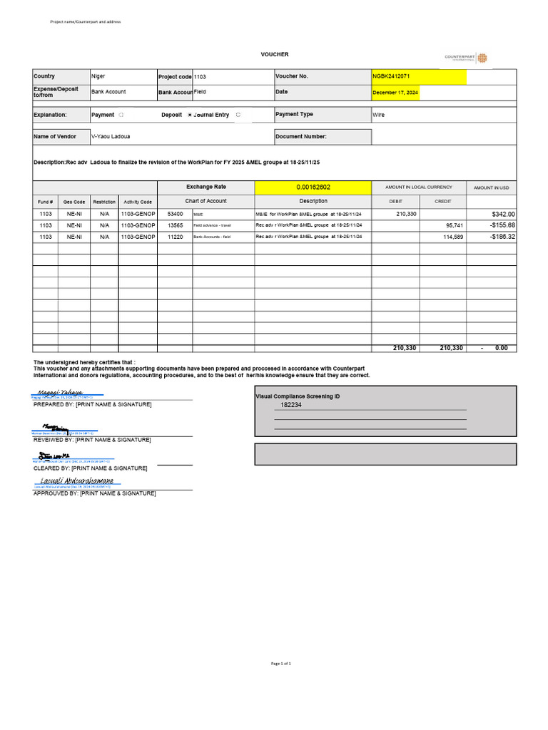Amount in Usd Fund Geo Code Restriction Activity Code Debit Credit ...