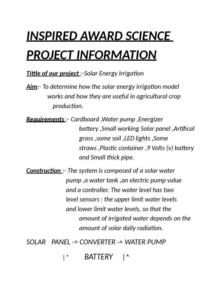 Science Project Information | PDF