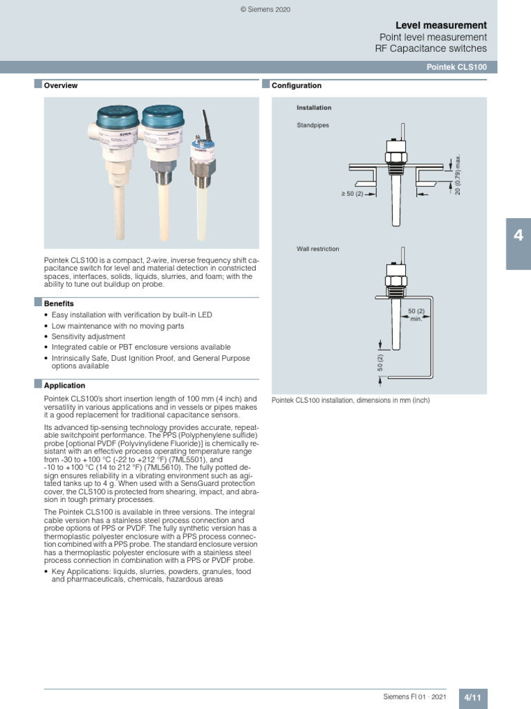 Pointek CLS100 Level Measurement Switch | PDF | Electricity ...